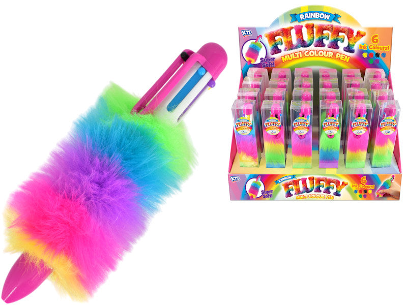 6pc Rainbow Fluffy Multi Coloured Pens (24) | Wilsons Toys